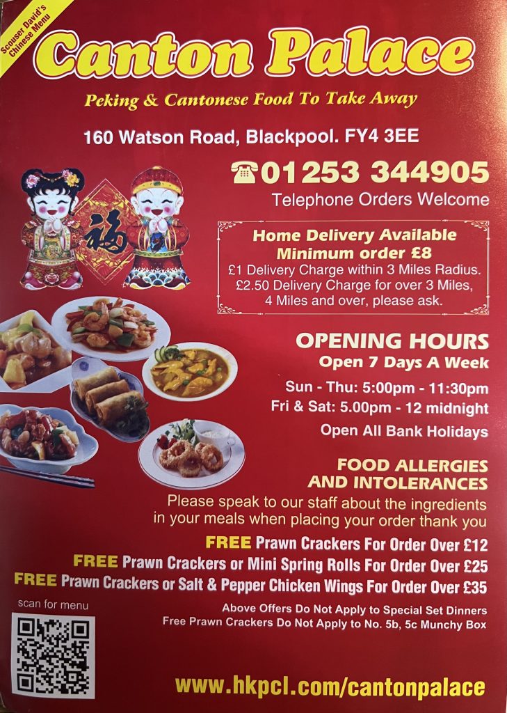 Canton Palace Blackpool | Great Peking & Cantonese Food To Take Away ...