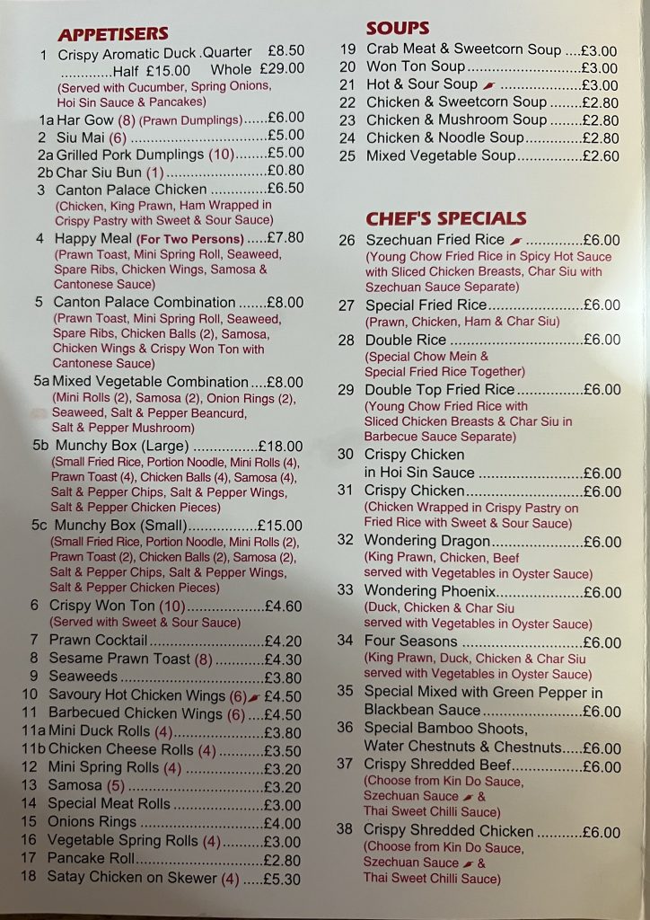 Canton Palace Blackpool | Great Peking & Cantonese Food To Take Away ...